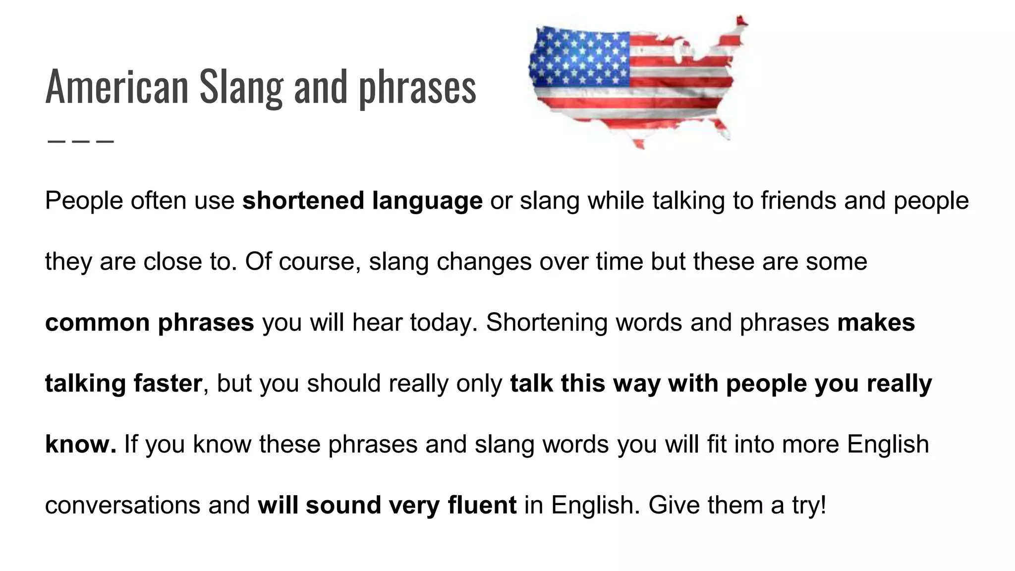 American slang (easy) | PPTX