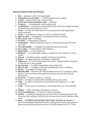 American slang words and phrases | PDF