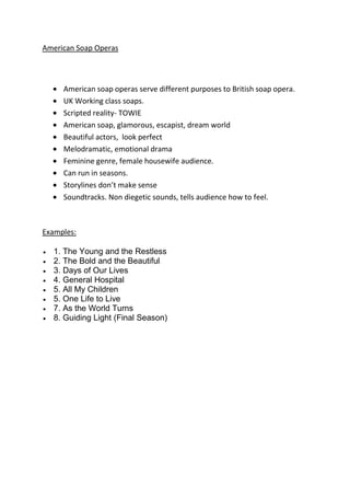 American Soap Operas | DOCX