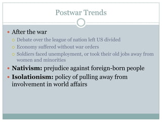 Americans struggle with postwar issues | PPTX