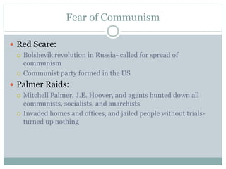 Americans struggle with postwar issues | PPTX | Crime & Harmful Acts to ...