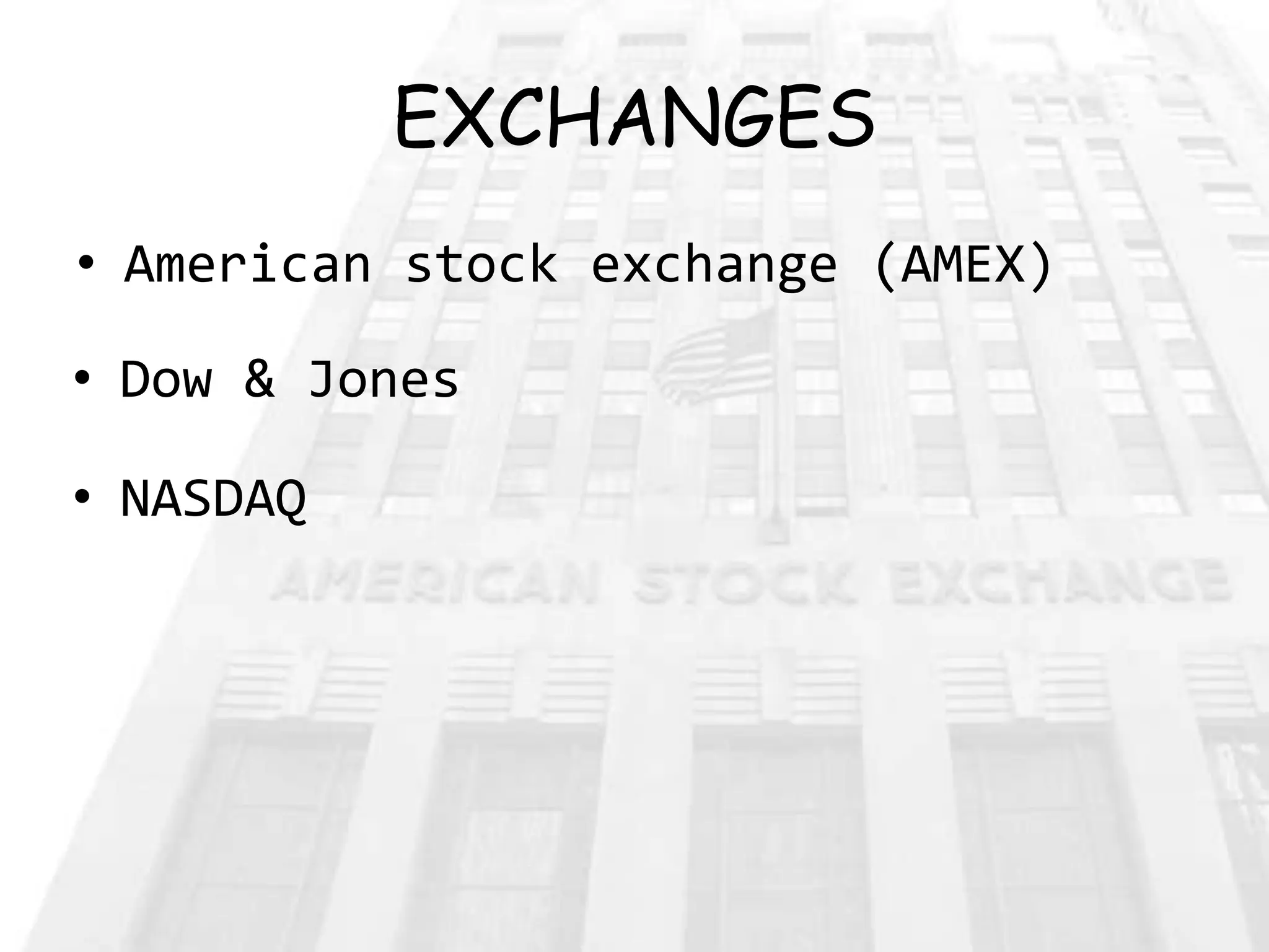 american stock exchanges first ppt .pptx