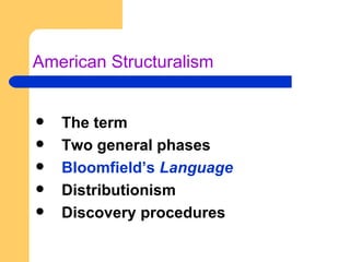 American structuralism | PPT