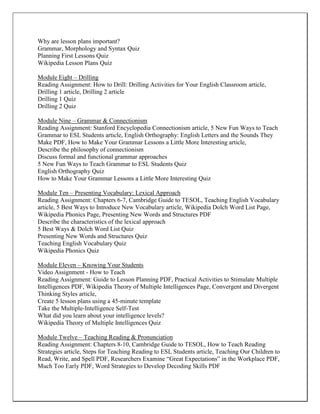 American TESOL Advanced Syllabus | PDF