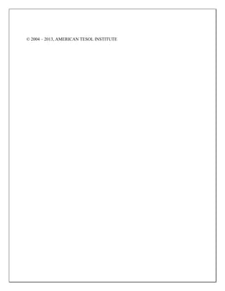 American TESOL Advanced Syllabus | PDF