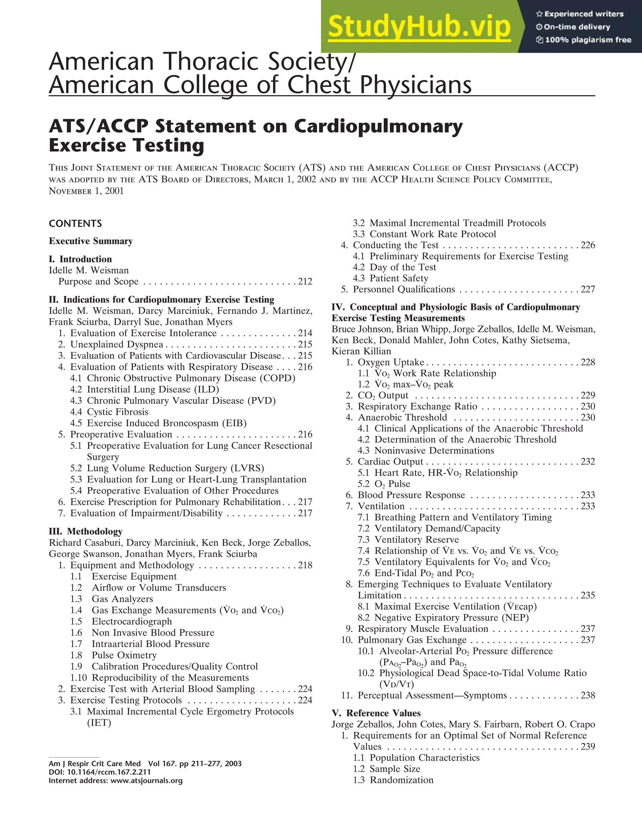 American Thoracic Society American College Of Chest Physicians ATS ACCP ...
