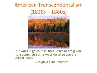 American transcendentalism good copy | PPT