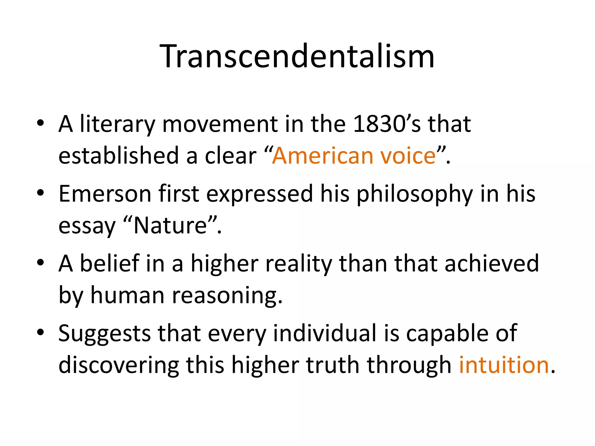 American Transcendentalism Good Copy[1] | PPT