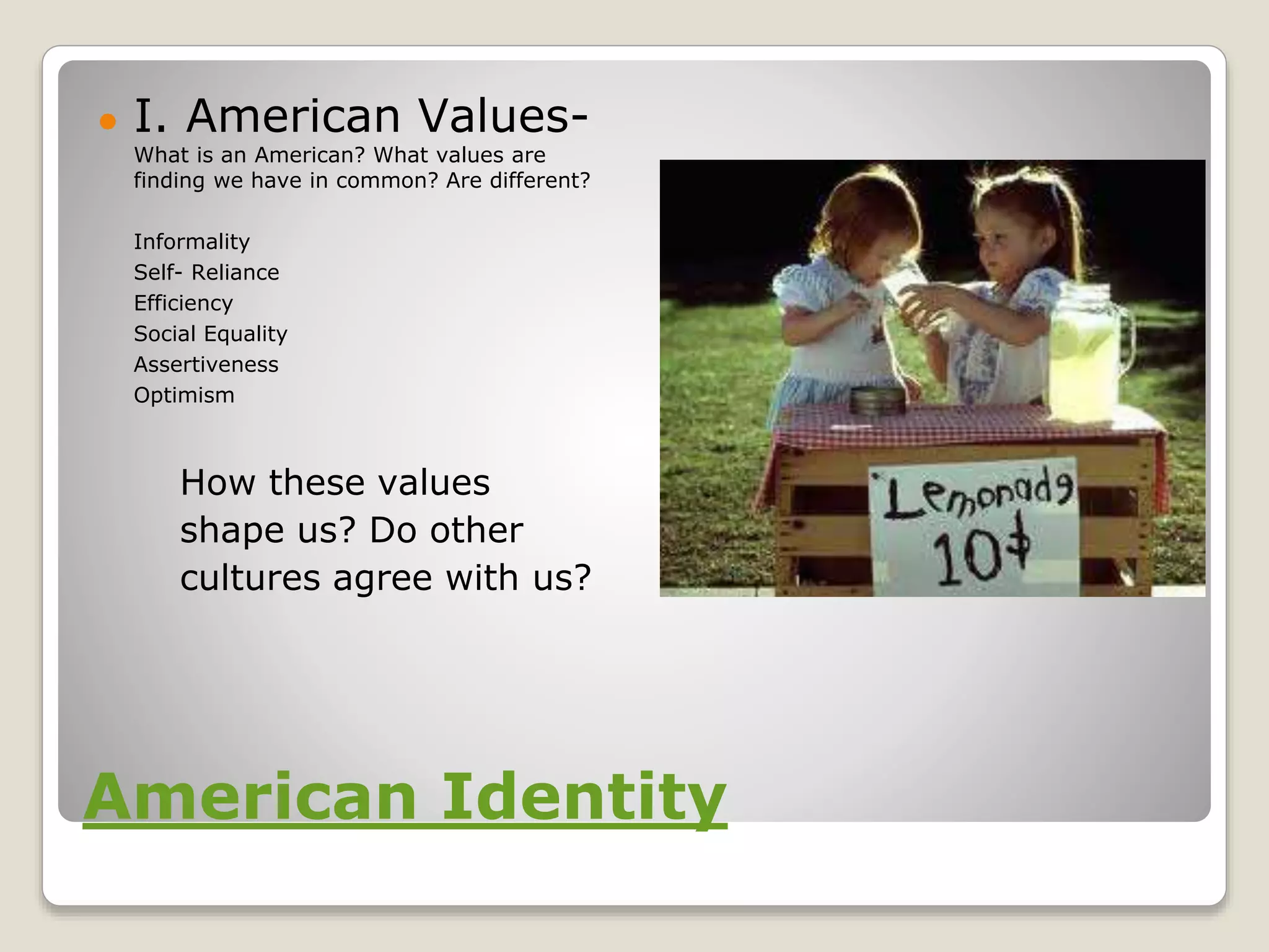 American values and identity | PPTX