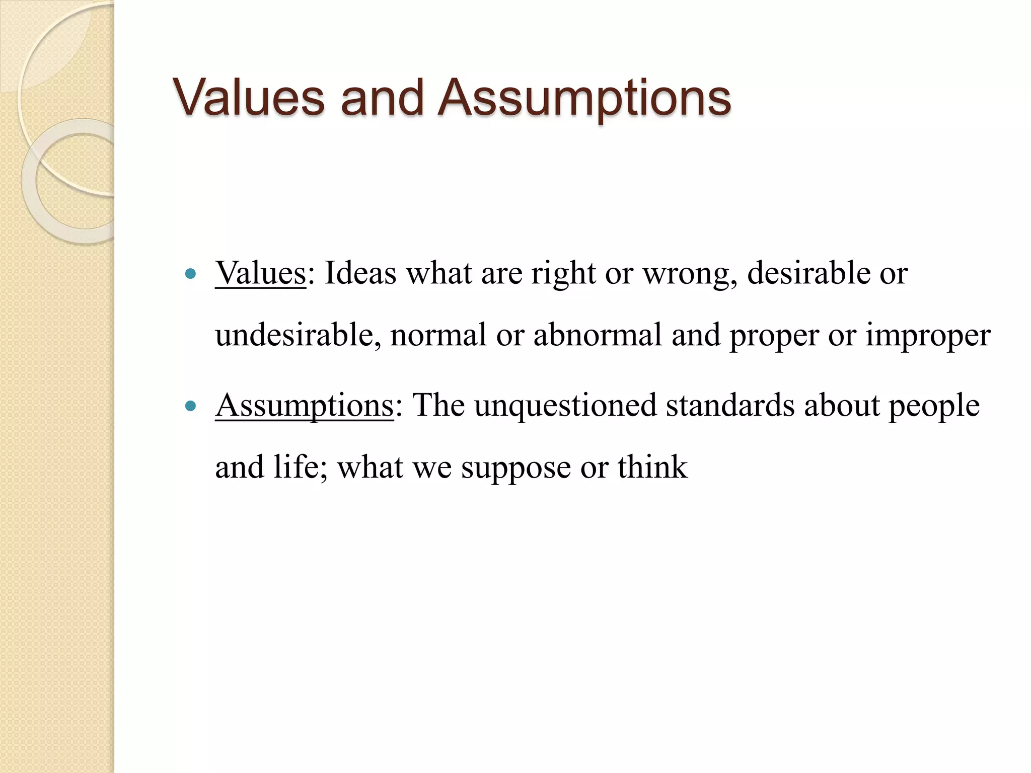 American values & assumptions1 | PPTX