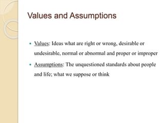 American values & assumptions1 | PPTX