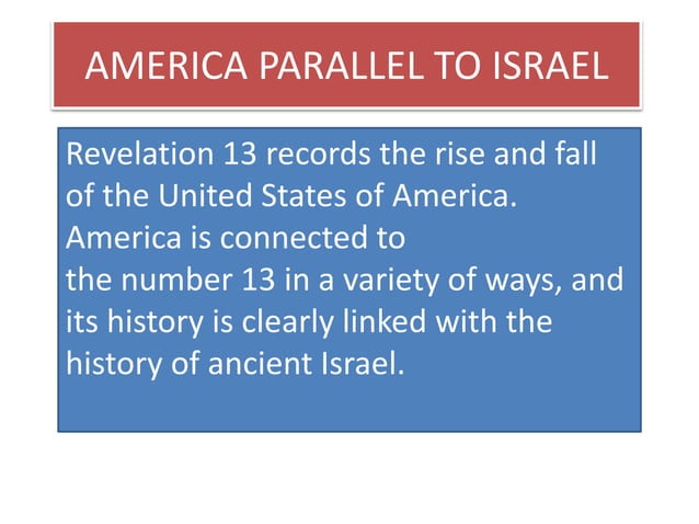 America parallel to israel | PPTX