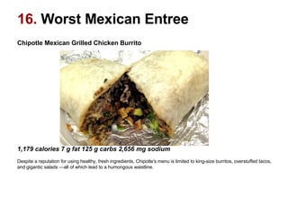 Americas 20 Worst Restaurant Meals | PPT