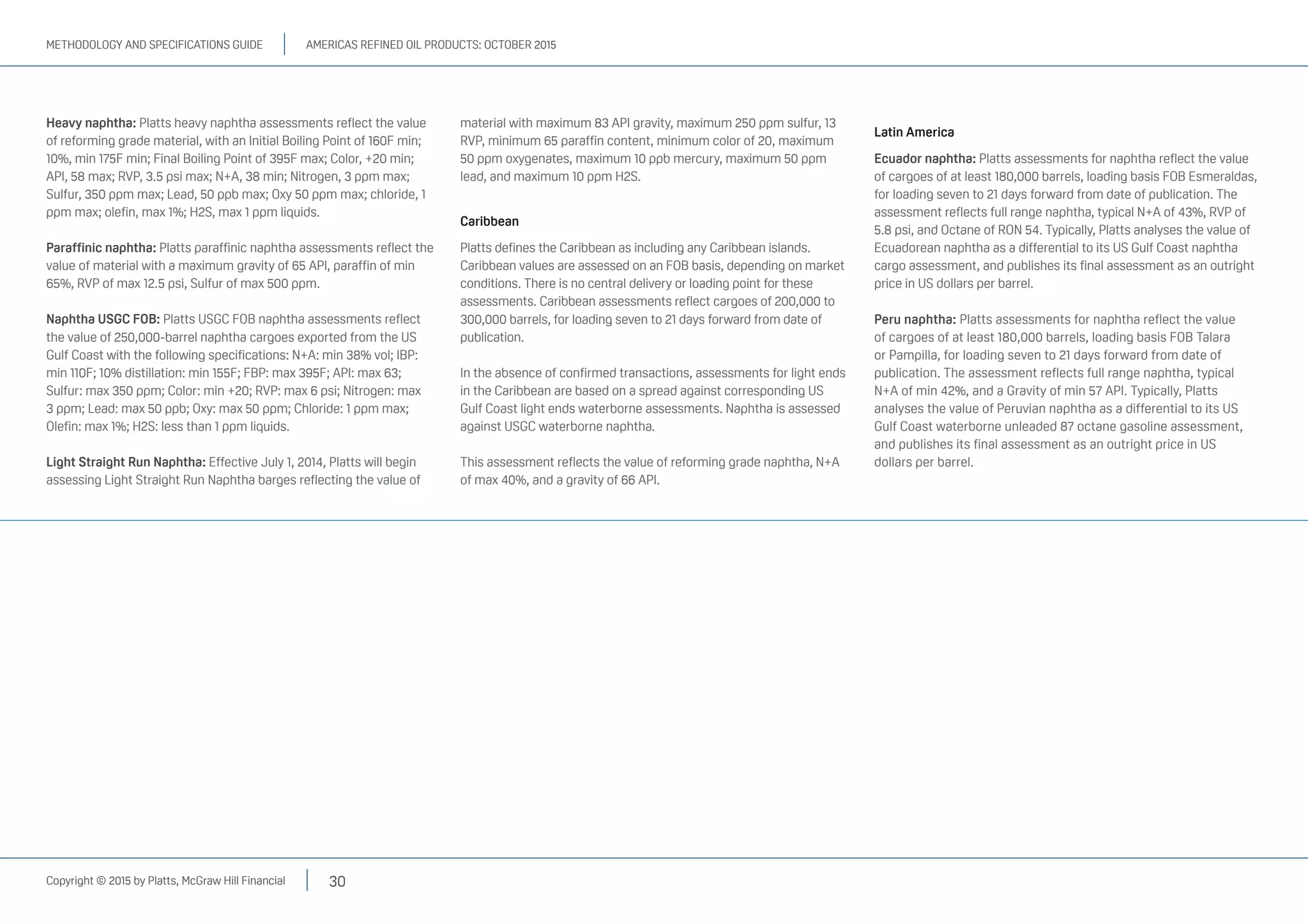 Americas refined-oil-products-methodology PLATTS | PDF