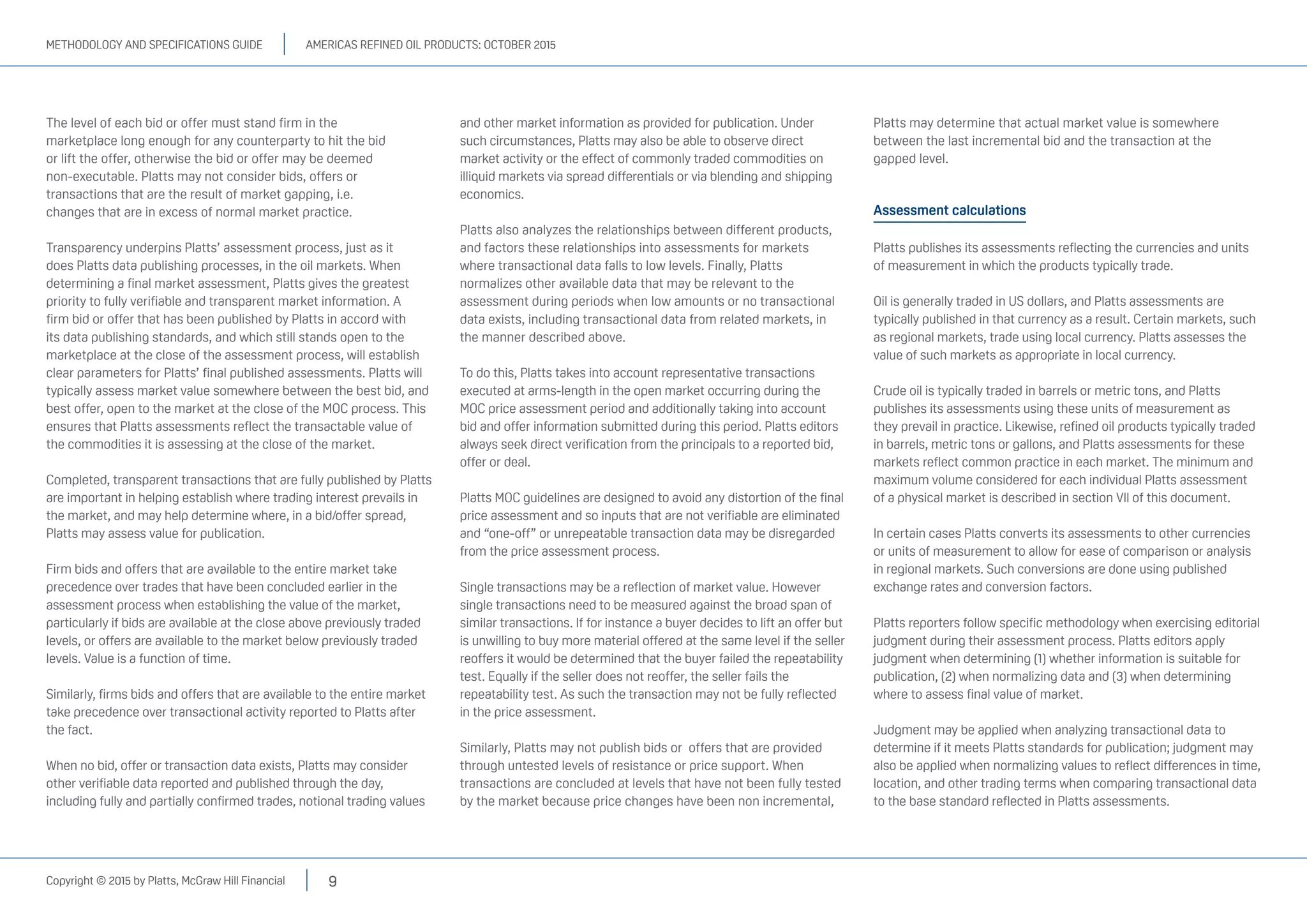 Americas refined-oil-products-methodology PLATTS | PDF