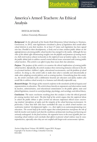 America s Armed Teachers An Ethical Analysis.pdf | Arms & Ammunition ...