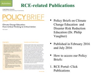 Progress of Global RCE Network 2015-2016 | PPT