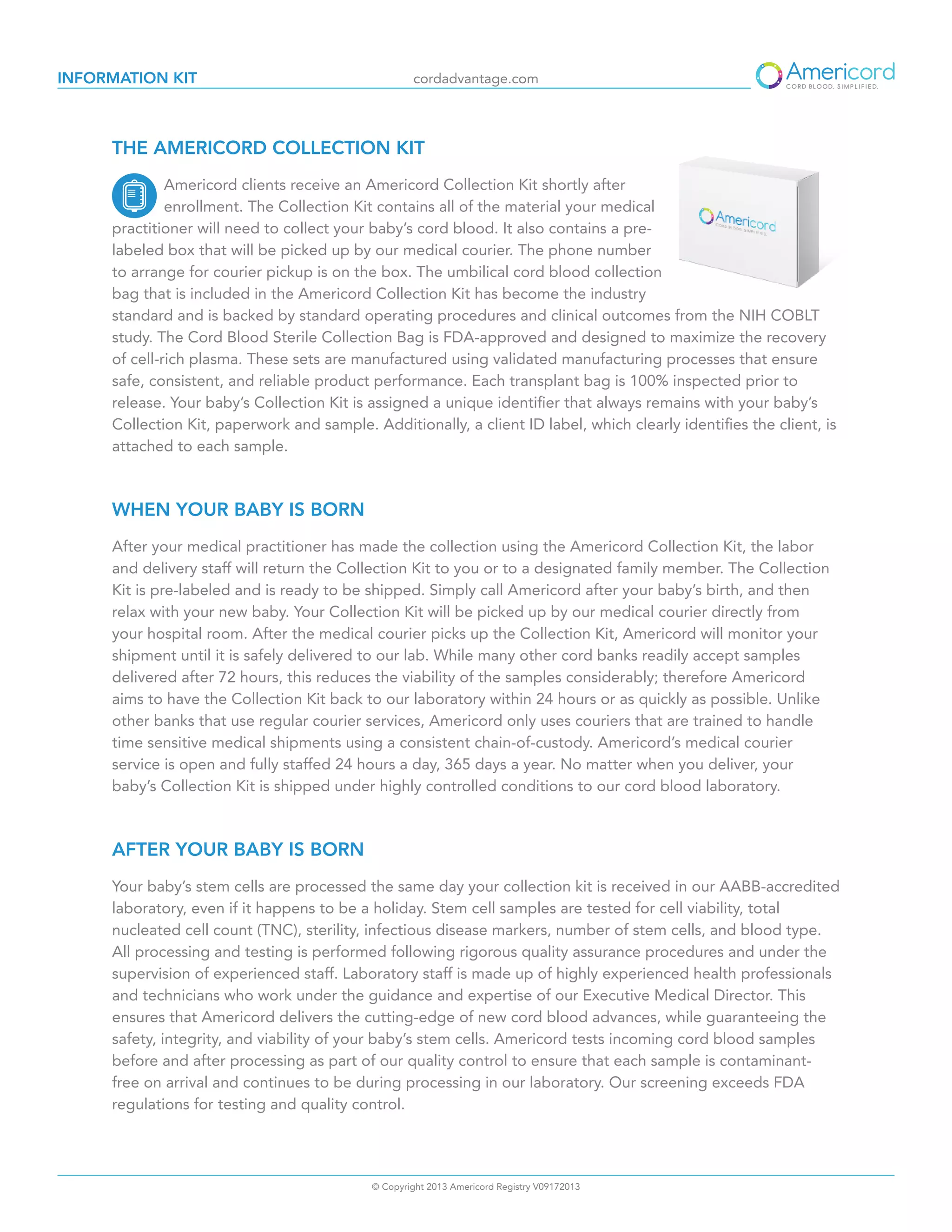 Americord information kit | PDF