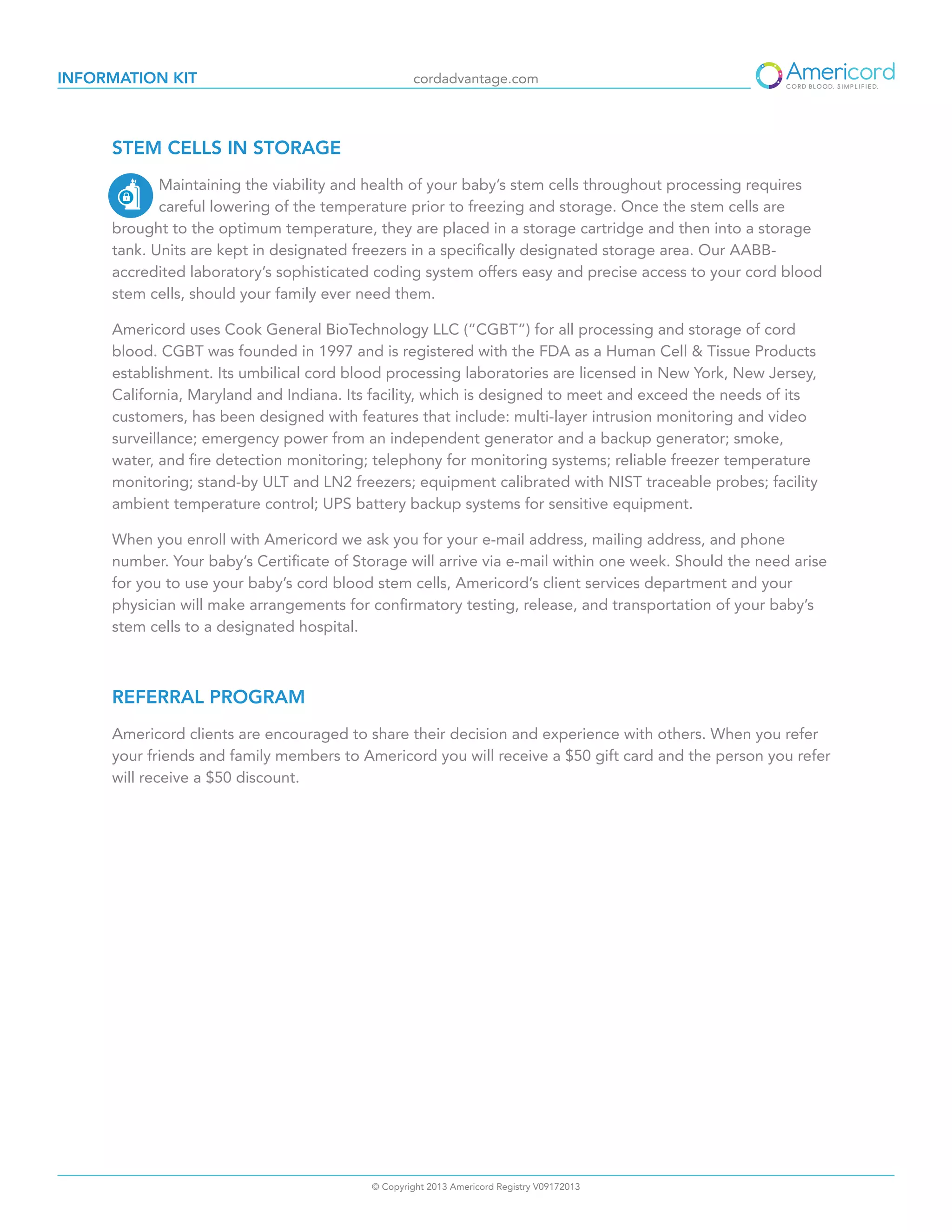 Americord information kit | PDF