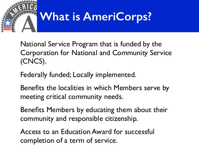 Americorps 101 For 2013 14 Program Year