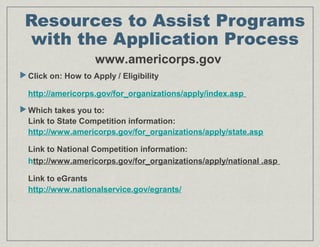 AmeriCorps Education Presentation FY2011 | PPT