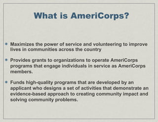 AmeriCorps Education Presentation FY2011 | PPT