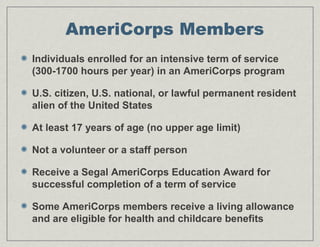 AmeriCorps Education Presentation FY2011 | PPT