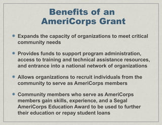 AmeriCorps Education Presentation FY2011 | PPT