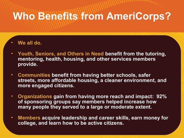 Ameri corps presentation general focus final2 | PPT