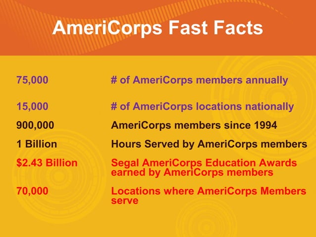 Ameri corps presentation general focus final2 | PPT