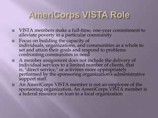 AmeriCorps VISTA Initiatives | PPTX | Debated Sensitive Social Issues | Sensitive Topics
