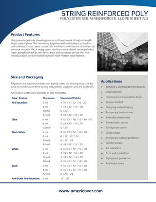 Americover Specialty Plastic Sheeting Catalog | PDF