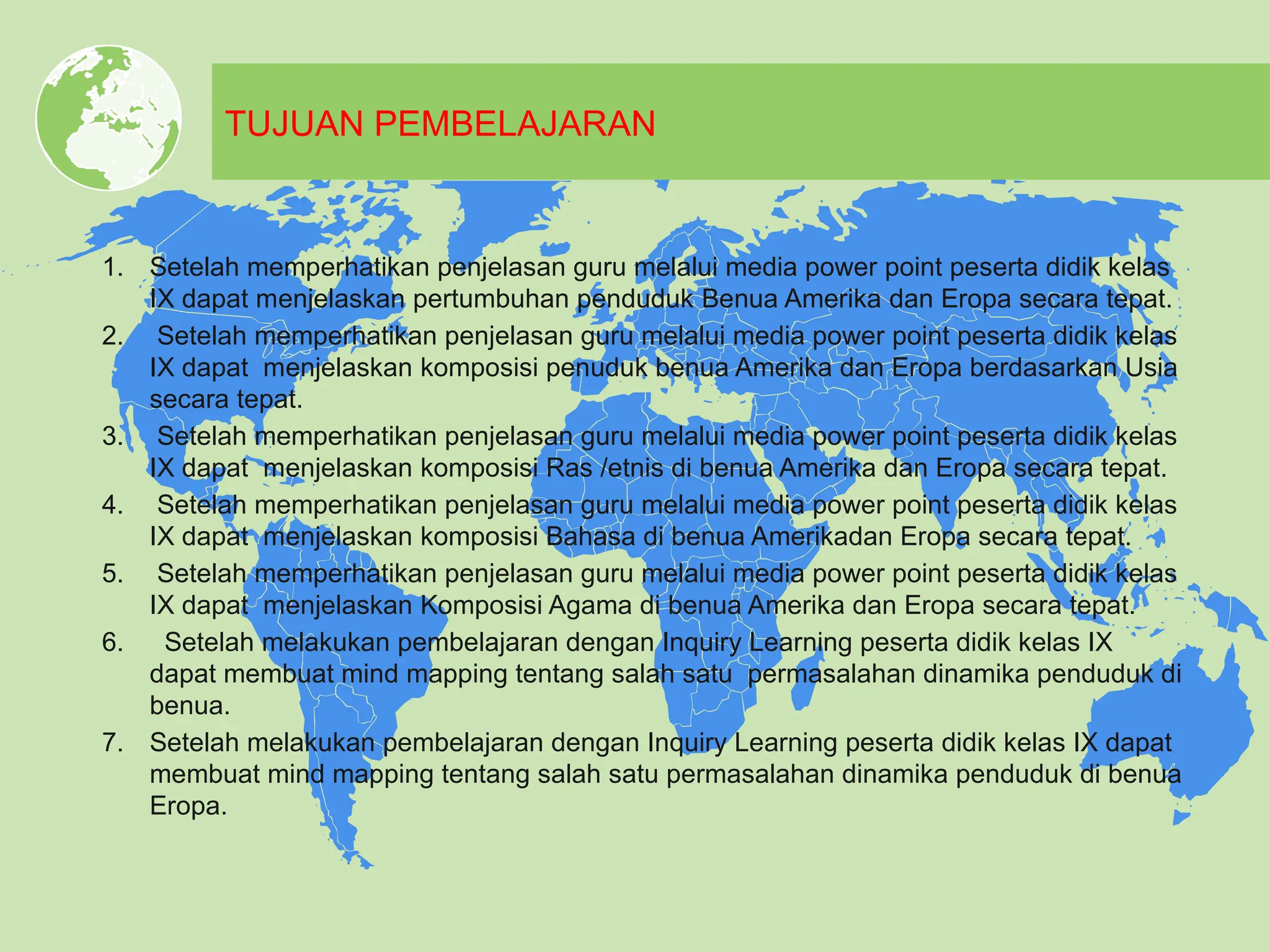Dinamika penduduk benua Amerika dan Eropa | PPTX