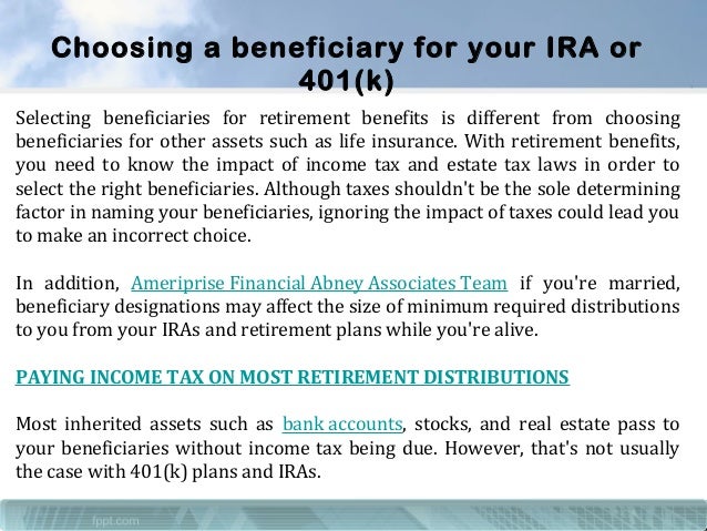 Ameriprise Financial Abney Associates Team Choosing A Beneficiary For