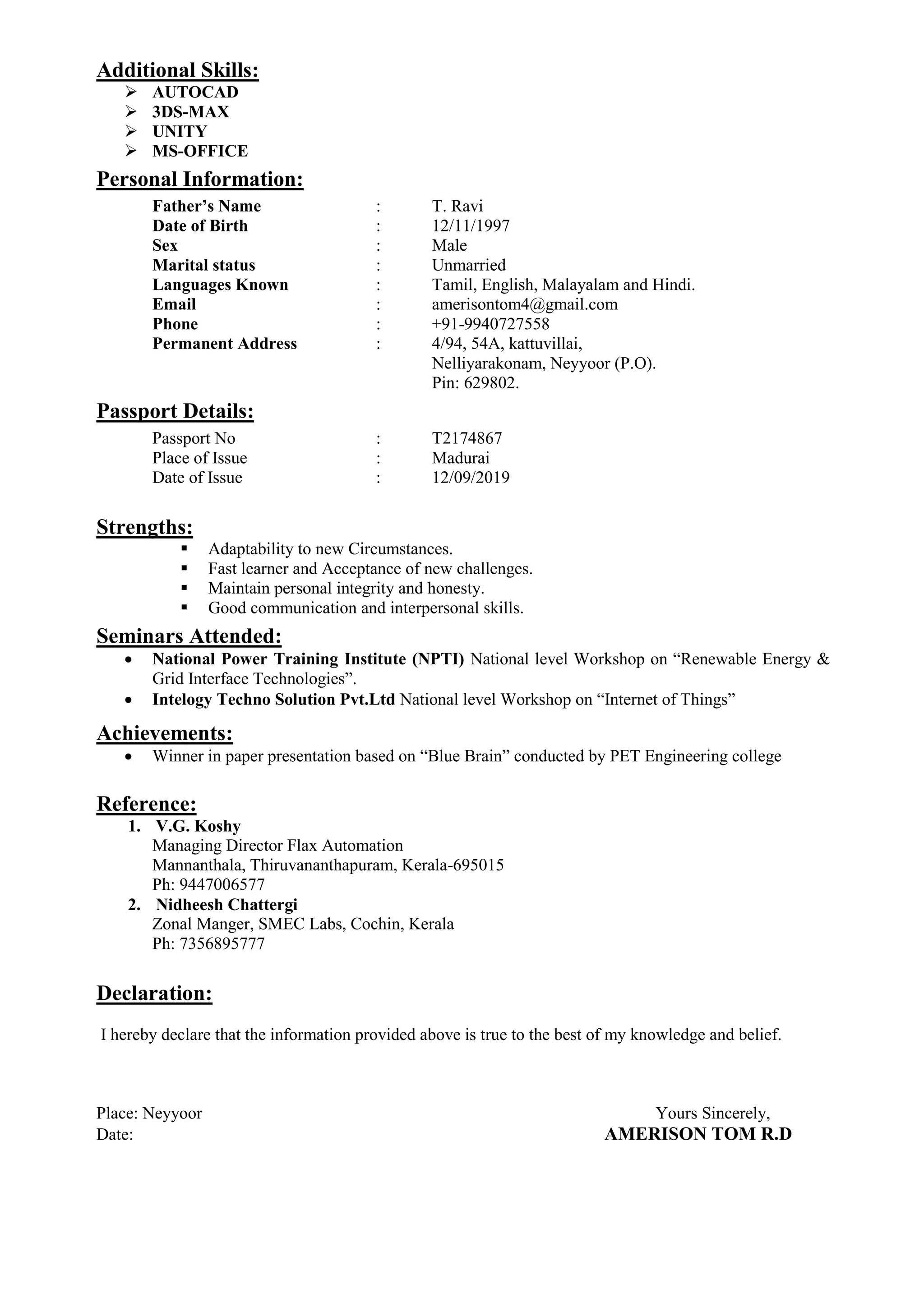 Amerison tom resume2021 | PDF