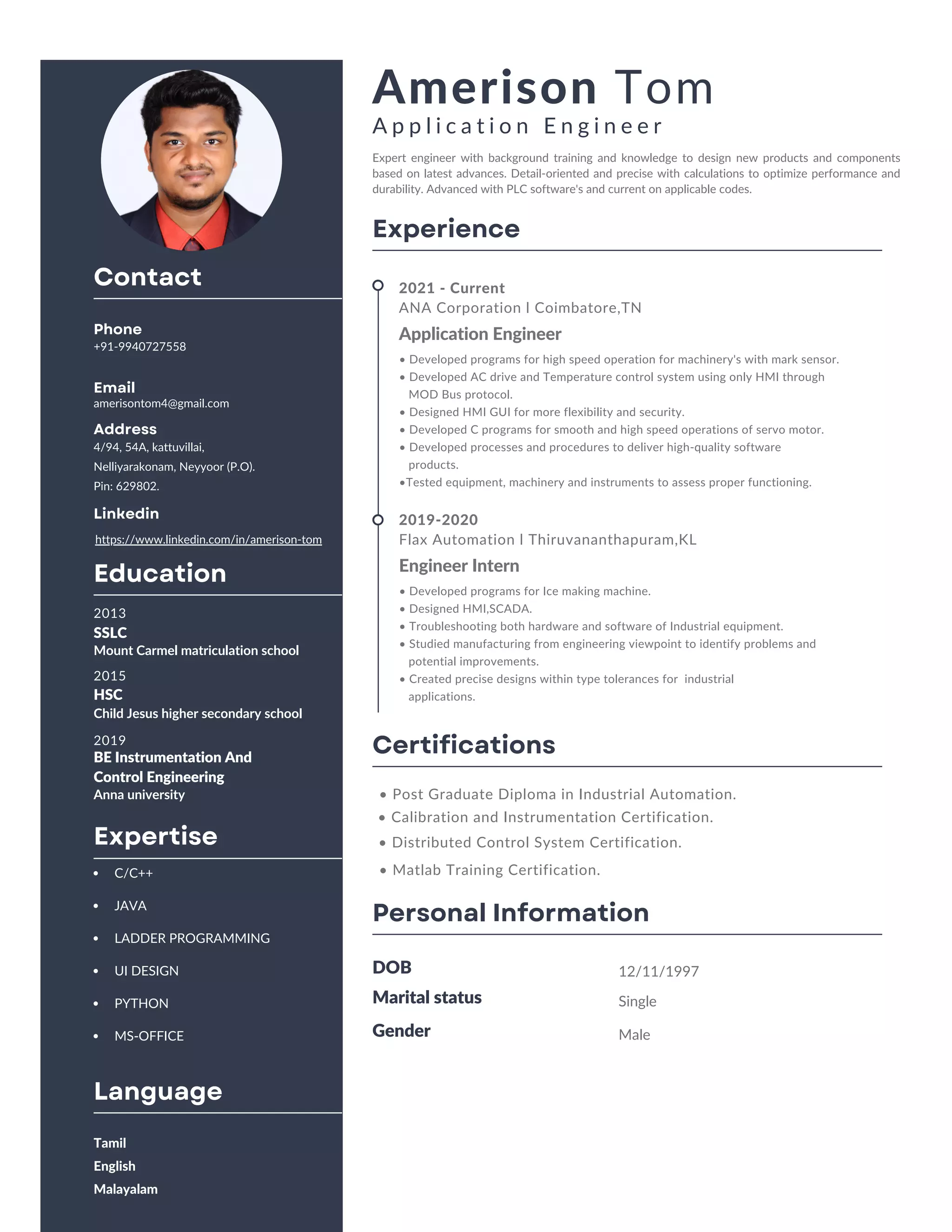 AMERISON TOM Resume | PDF