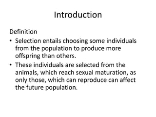 Selection in Aquaculture | PPTX