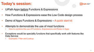 UiPath Apps - Functions, Expressions, Inline Validations & Function - Developer Series - Part 2 ...