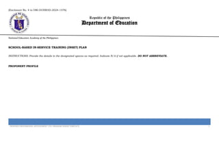 AMES1-School-Based-INSET-Plan S.Y. 2024-2025 | DOCX