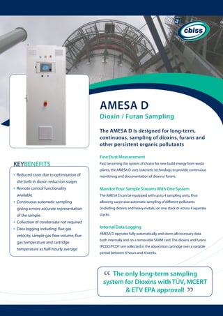 Amesa dioxin sampler datasheet | PDF