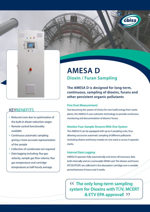 Amesa dioxin sampler datasheet | PDF