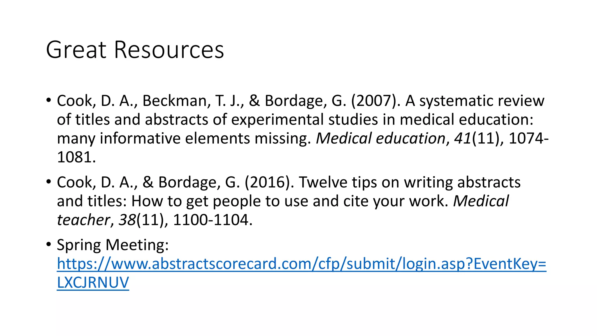 Tips on how to write great abstract for conference | PPTX