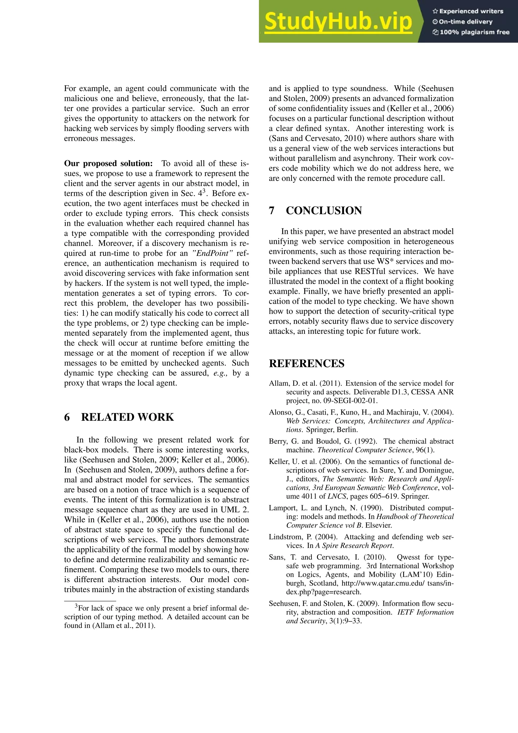 A Message Passing Model For Service Oriented Computing Pdf