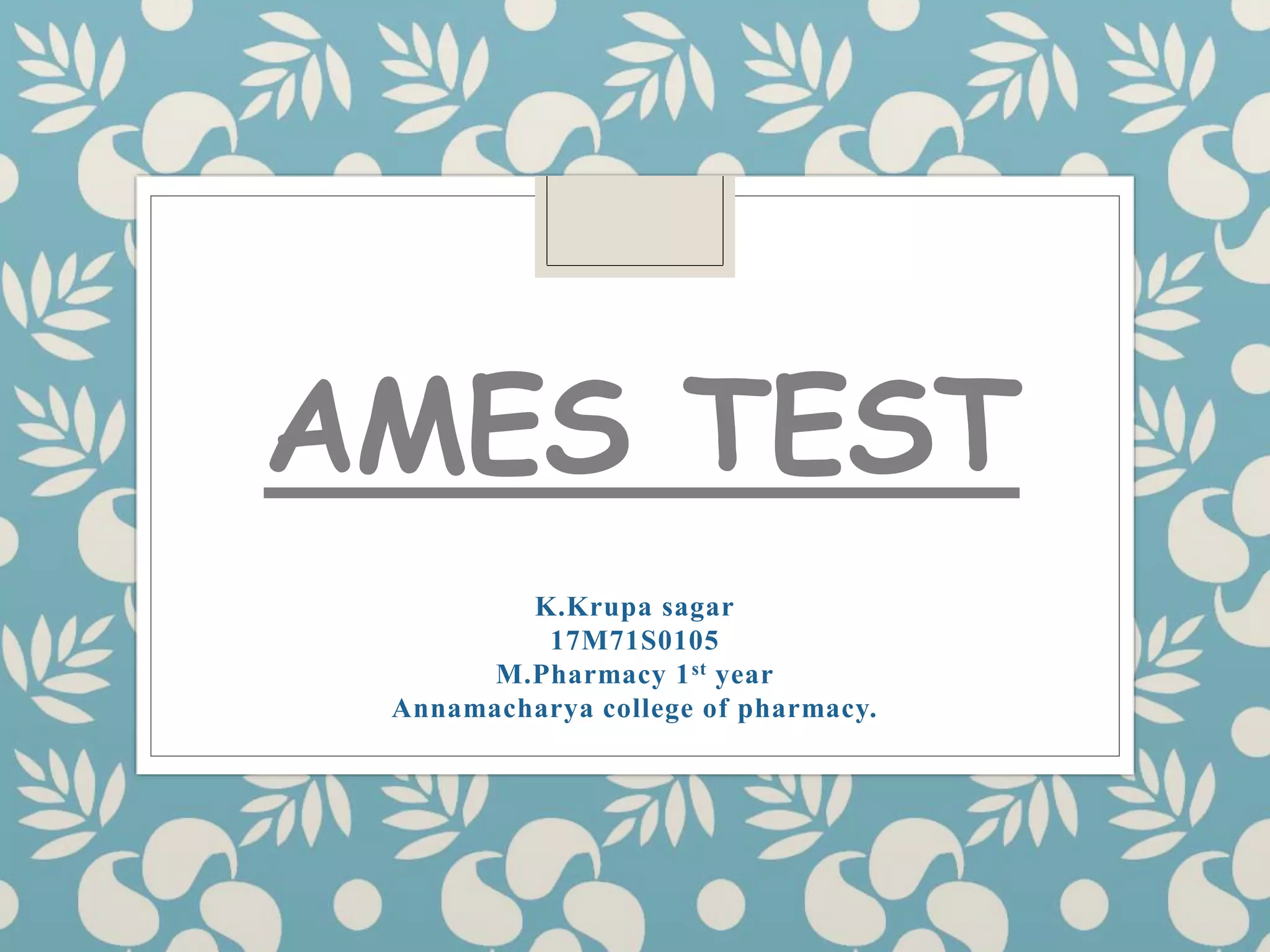 Ames test | PPTX