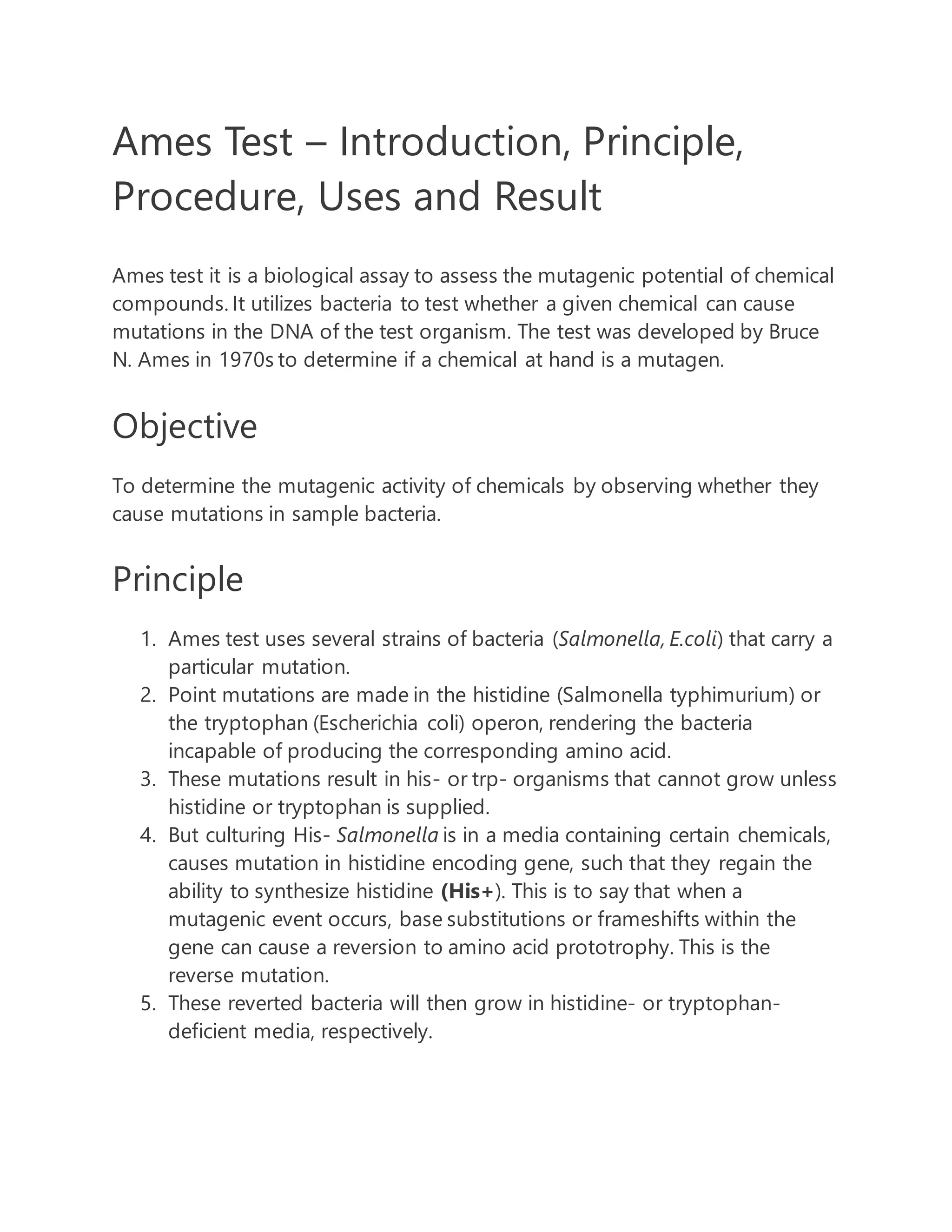 Ames test | DOCX