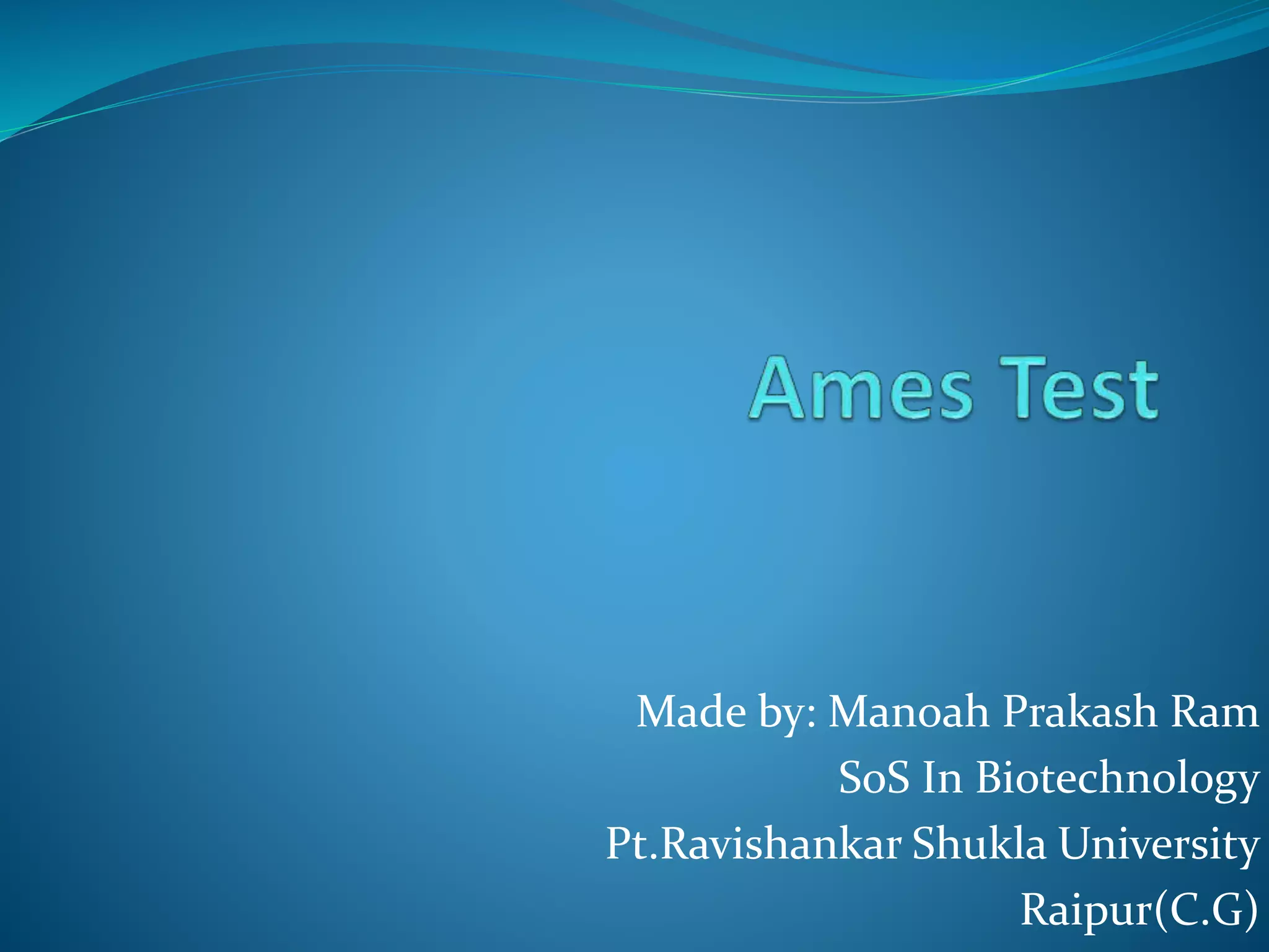 Ames test | PPTX