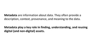 A metadata standard for Knowledge Graphs | PPT