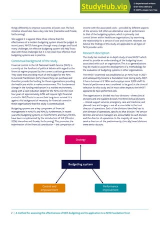 A Method For Assessing The Effectiveness Of NHS Budgeting And Its ...