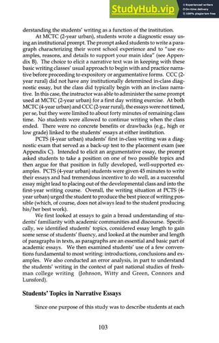 A Method For Describing Basic Writers And Their Writing Lessons From A ...