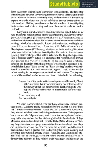 A Method For Describing Basic Writers And Their Writing Lessons From A ...